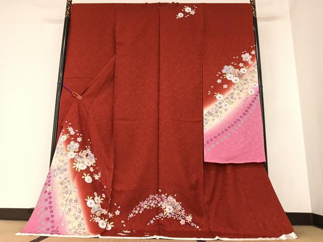 平和屋着物●豪華振袖　舞桜文　暈し染め　仮絵羽　逸品　未使用　AAAZ7527zg