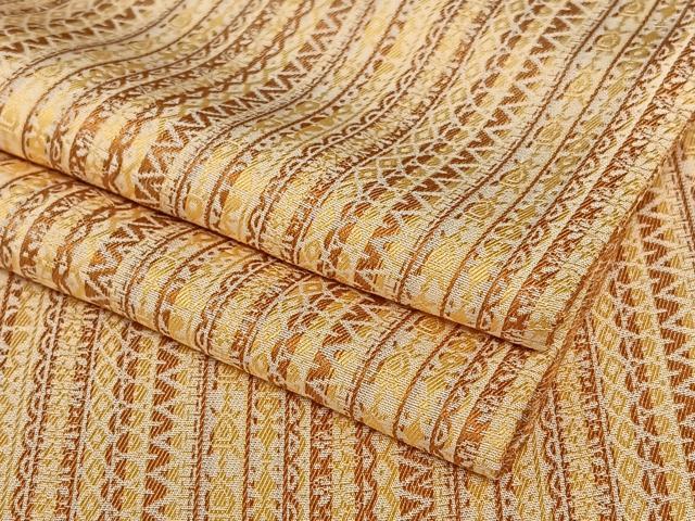 平和屋着物●お召　間道　正絹　逸品　AAAZ7561zg