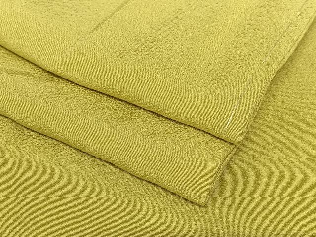 平和屋着物●上質な色無地　鶯色　正絹　逸品　AAAZ7565zg