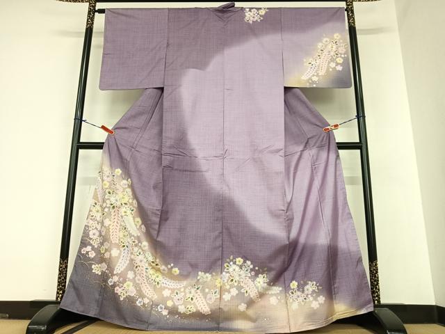 平和屋着物●本場染大島紬　訪問着　辻が花　絞り　金彩　暈し染め　正絹　逸品　AAAZ7575zg