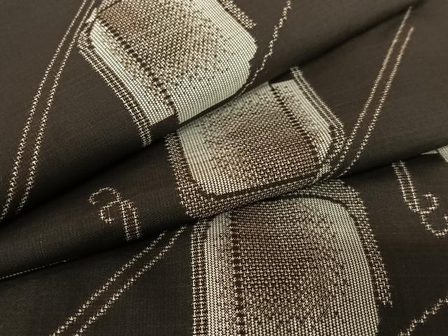 平和屋着物●本場大島紬　泥染　カタス9マルキ　総絣　地空　色紙重ね文　正絹　逸品　未使用　AAAZ7589zg