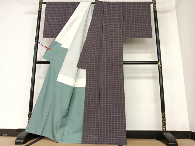 平和屋着物○上質な紬 格子 正絹 逸品 AAAZ7597zgの通販はau PAY