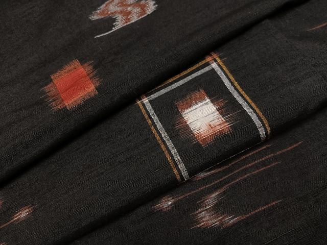 平和屋着物●上質な紬　琉球絣文様　正絹　逸品　AAAZ7643ph