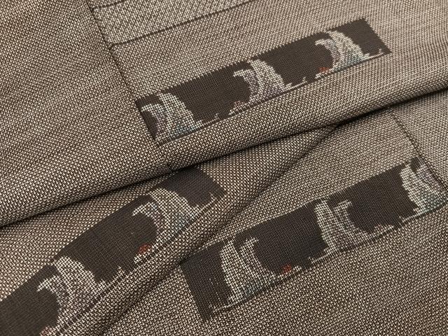 平和屋着物●本場大島紬　カタス9マルキ　群鶴文　正絹　逸品　AAAZ7669ph