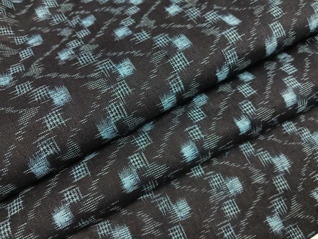 平和屋着物●久留米絣　単衣　幾何学文様　綿　逸品　未使用　AAAZ7672ph