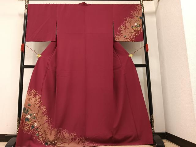 平和屋着物●訪問着　草花文　金彩　正絹　逸品　未使用　AAAZ7679ph