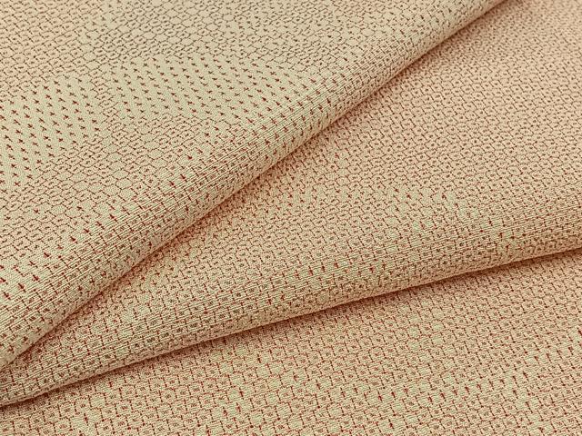 平和屋着物▽本塩沢　単衣　110亀甲　片輪車文　正絹　逸品　AAAZ7807jh