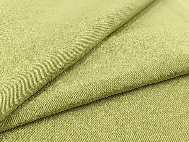 平和屋着物▽上質な色無地　単衣　作家物　抹茶色　正絹　逸品　AAAZ7812jh