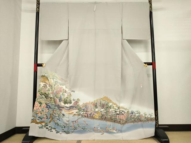 平和屋着物●京加賀友禅　松本健一　色留袖　風景文　正絹　逸品　未使用　AAAZ8081ck