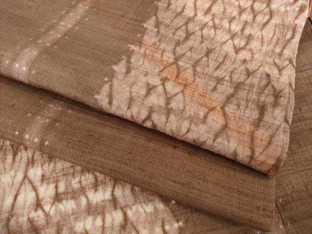 平和屋着物●上質な小紋　紬地　絞り　間道　正絹　逸品　AAAZ8088ck