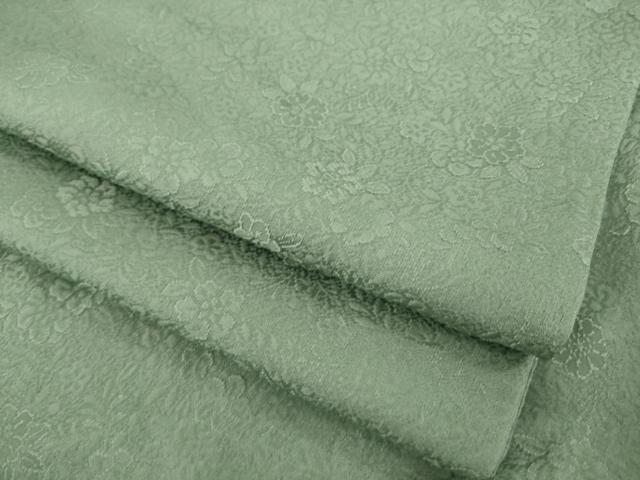 平和屋着物●上質な色無地　舞花地紋　青白橡色　正絹　逸品　AAAZ8101ck