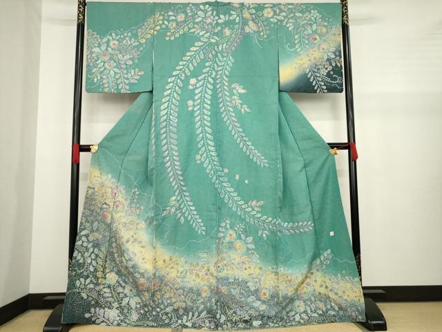 平和屋着物●訪問着　作家物　辻が花　絞り　暈し染め　金彩　正絹　逸品　AAAZ8110ck