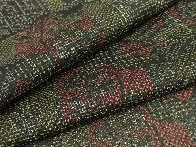 平和屋着物＊夏物　小紋　紗　風景文　正絹　逸品　AAAZ8554jd