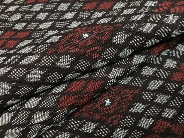 平和屋着物●久留米絣　単衣　菱文　綿　逸品　AAAZ8872ph