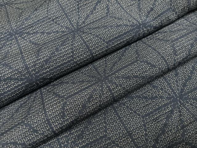 平和屋着物●結城紬　100亀甲　麻の葉文様　正絹　逸品　AAAZ8877ph