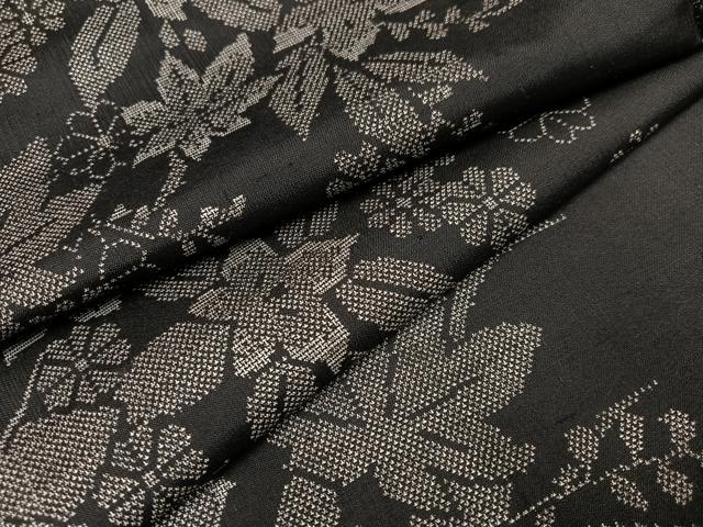 平和屋着物●本場大島紬　カタス9マルキ　草花文　正絹　逸品　未使用　AAAZ8879ph