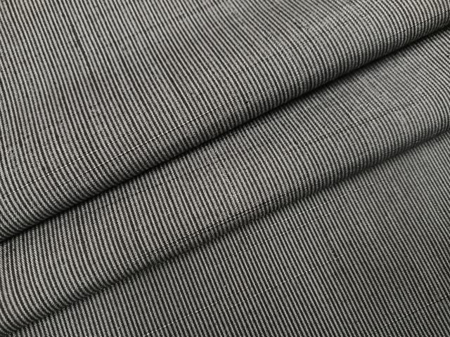 平和屋着物●江戸小紋　紬地　万筋　黒色×灰色　正絹　逸品　AAAZ8882ph