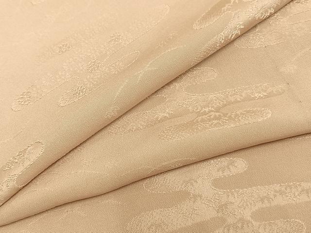 平和屋着物▽上質な色無地　単衣　霞取り花地紋　洗柿色　正絹　逸品　AAAZ9050fy