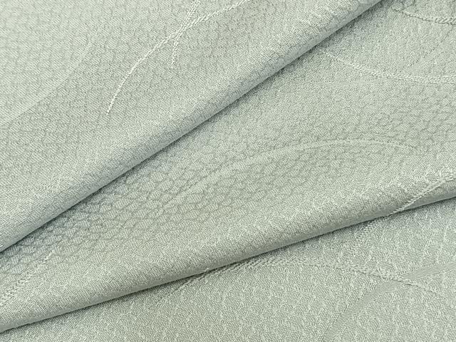 平和屋着物▽上質な色無地　単衣　芝地紋　月白色　正絹　逸品　AAAZ9058fy