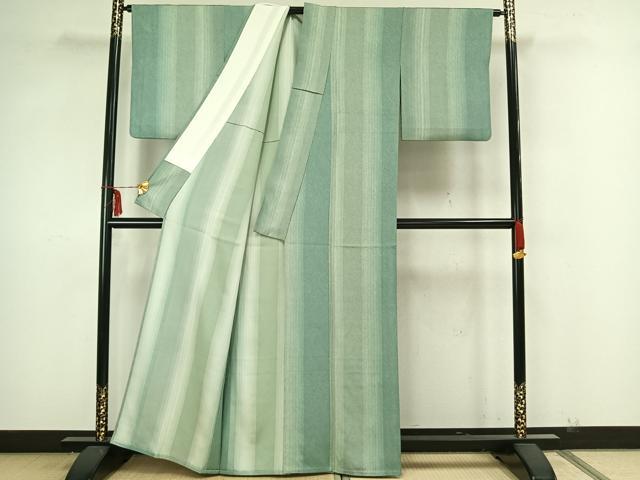 平和屋着物▽上質な小紋 単衣 墨流し文様 暈し染め 正絹 逸品