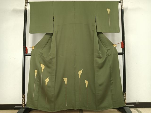 平和屋着物▽訪問着　単衣　カラー　正絹　逸品　AAAZ9069fy