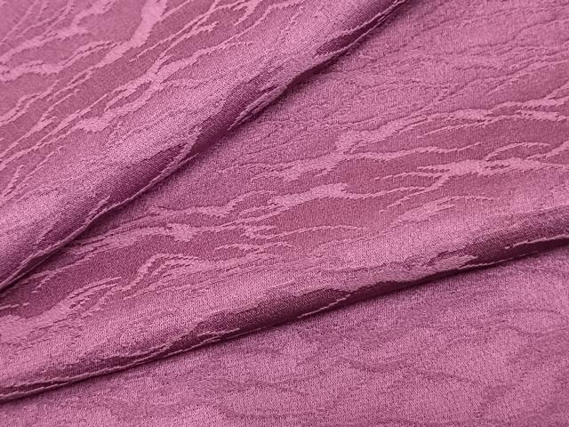 平和屋着物▽上質な色無地　単衣　霞地紋　京紫色　正絹　逸品　AAAZ9126fy