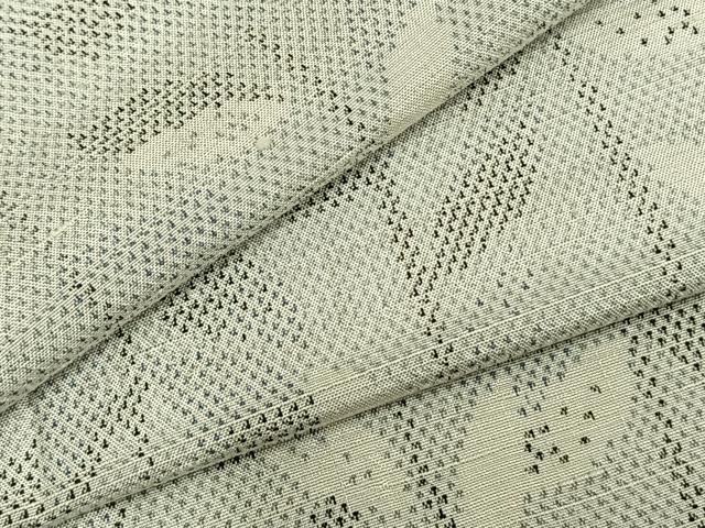 平和屋着物▽上質な紬　単衣　枝葉文　正絹　逸品　AAAZ9137fy