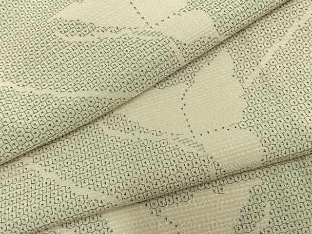 平和屋着物▽本塩沢　単衣　90亀甲　舞蝶文　正絹　逸品　AAAZ9150fy