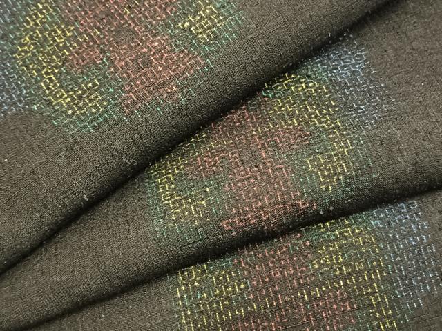 平和屋着物▽本場結城紬　重要無形文化財　単衣　80亀甲　亀甲文様　正絹　逸品　未使用　AAAZ9154fy