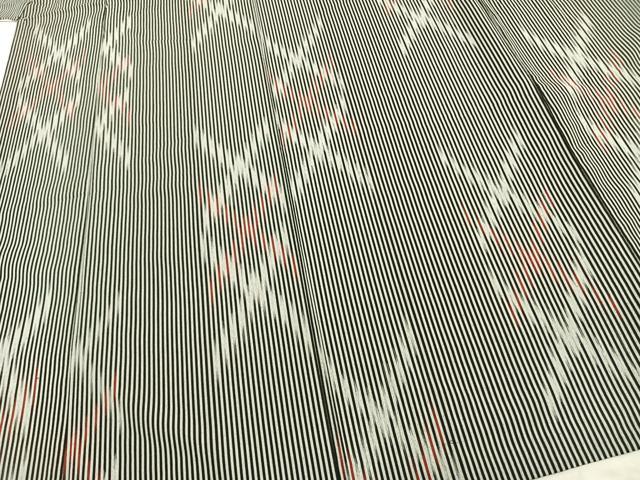 平和屋着物▽お召 単衣 幾何学文様 正絹 逸品 AAAZ9159fy 紬