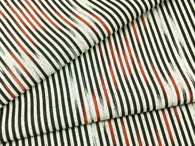 平和屋着物▽お召　単衣　幾何学文様　正絹　逸品　AAAZ9159fy