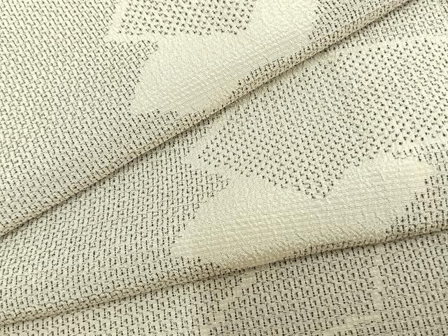 平和屋着物▽本塩沢　単衣　110亀甲　地紙文　正絹　逸品　AAAZ9169fy