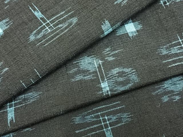 平和屋着物▽上質な紬　単衣　琉球絣　正絹　逸品　AAAZ9186fy