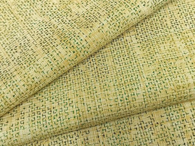 平和屋着物▽上質な紬　単衣　抽象文様　正絹　逸品　AAAZ9216fy