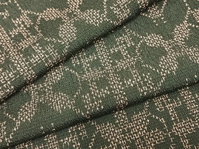 平和屋着物▽本塩沢　単衣　幾何学文様　正絹　逸品　AAAZ9221fy