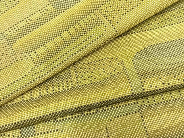 平和屋着物▽本場大島紬　単衣　7マルキ　エ霞文　正絹　逸品　未使用　AAAZ9233fy