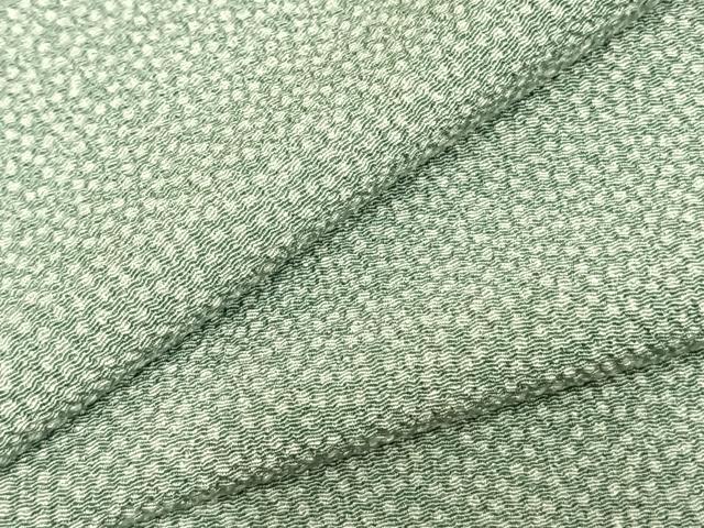 平和屋着物▽上質な小紋　単衣　あられ文　鬼しぼ縮緬　正絹　逸品　AAAZ9286fy