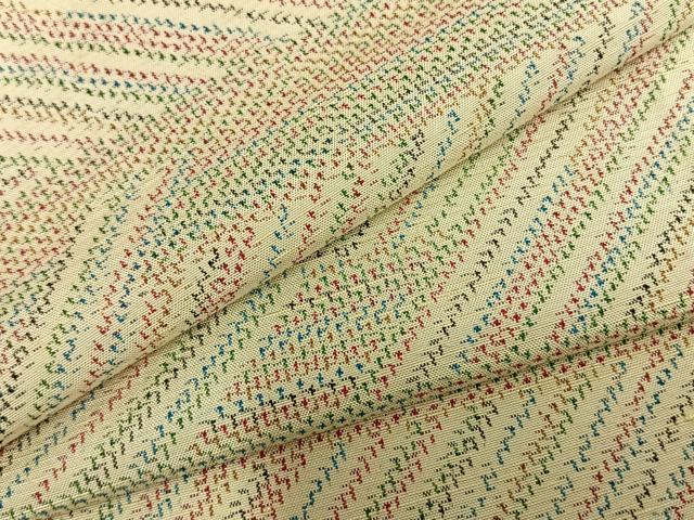 平和屋着物▽上質な紬　単衣　幾何学文様　正絹　逸品　AAAZ9287fy