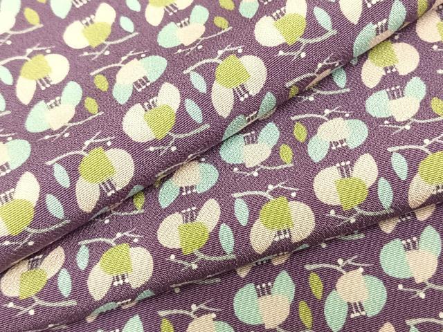 平和屋着物▽上質な小紋　単衣　舞花文　正絹　逸品　未使用　AAAZ9291fy