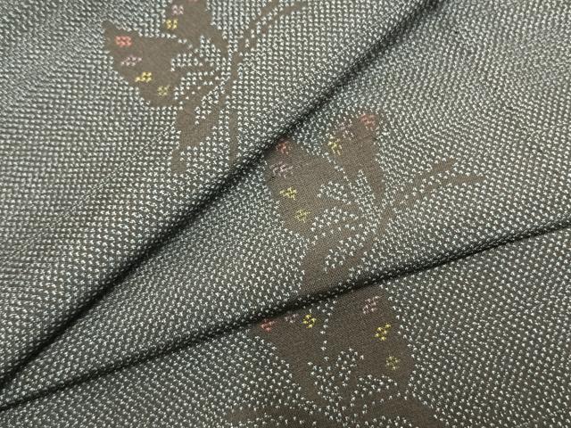 平和屋着物▽本場大島紬　単衣　舞蝶文　正絹　逸品　未使用　AAAZ9301fy