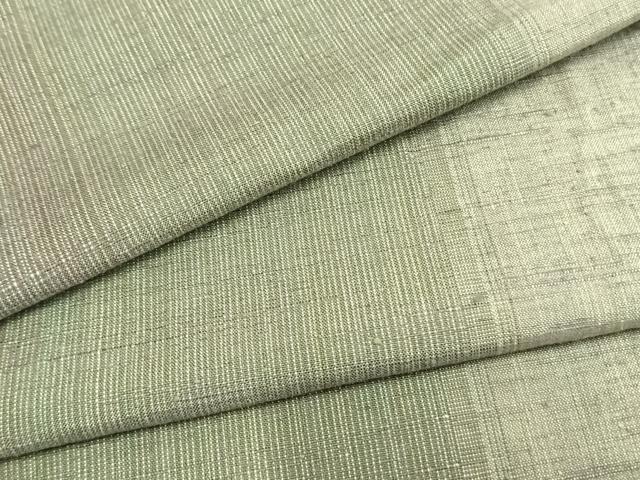 平和屋着物▽上質な紬　単衣　縞　正絹　逸品　AAAZ9319fy