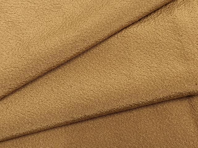 平和屋着物▽上質な色無地　単衣　黄土色　正絹　逸品　AAAZ9335fy