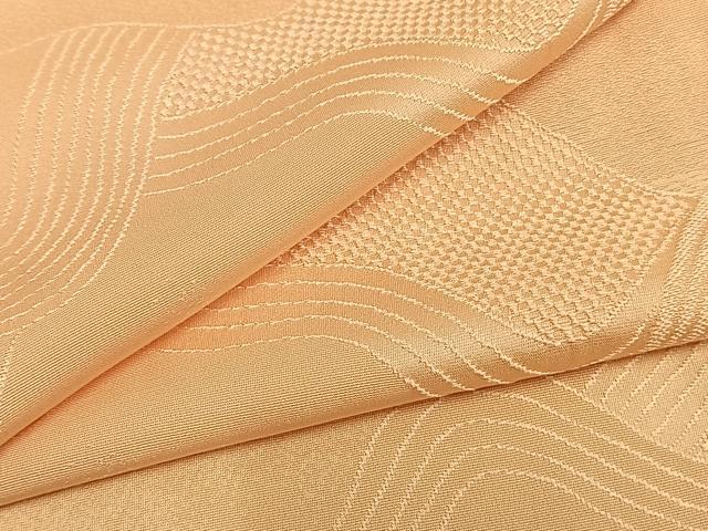 平和屋着物▽上質な色無地　単衣　流水地紋　雄黄色　正絹　逸品　未使用　AAAZ9343fy