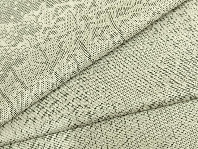 平和屋着物▽お召　単衣　風景花文 　正絹　逸品　未使用　AAAZ9350fy