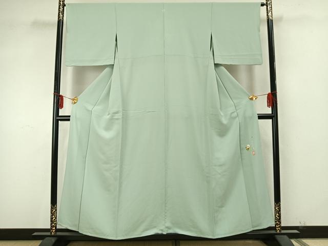 平和屋着物▽本草木染作家　瑞寶　訪問着　単衣　草花文　金彩　正絹　逸品　AAAZ9386fy