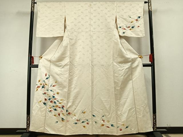 平和屋着物▽訪問着　単衣　舞葉文　金彩　金通し地　正絹　逸品　AAAZ9388fy