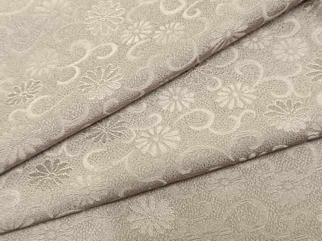 平和屋着物▽上質な色無地　単衣　花唐草地紋　薄色　正絹　逸品　AAAZ9392fy