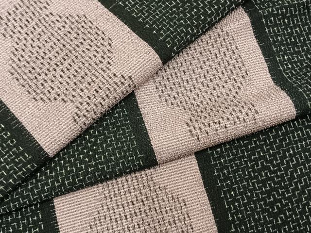 平和屋着物▽お召　単衣　色紙文　正絹　逸品　AAAZ9407fy