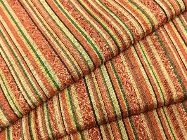 平和屋着物▽上質な紬　単衣　間道　正絹　逸品　未使用　AAAZ9445fy