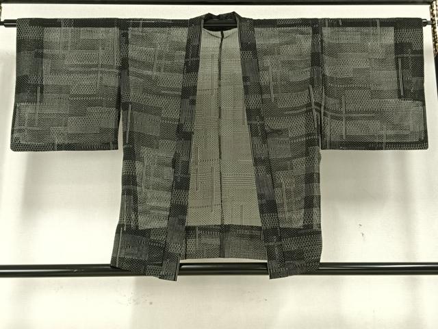 平和屋着物▽羽織　スリーシーズン　春夏秋　塵除け　幾何学文　正絹　逸品　AAAZ9454fy